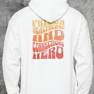 Wavy Retro Correctional Healthcare Hoodie, Colorful Comfy Corrections ...