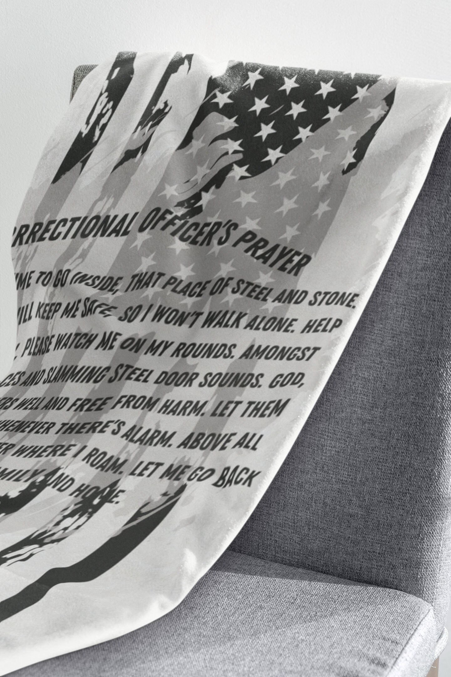 Correctional Officers Prayer Plush Minky Blanket Academy Graduation ...