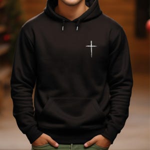 Forgive Them Father Scripture Hoodie, Jesus on Crucifix, Ruin Style ...
