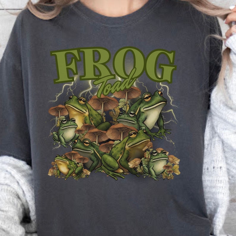 Funny Bootleg Frog and Toad Shirt, Cottagecore Comefort Colors Tshirt ...