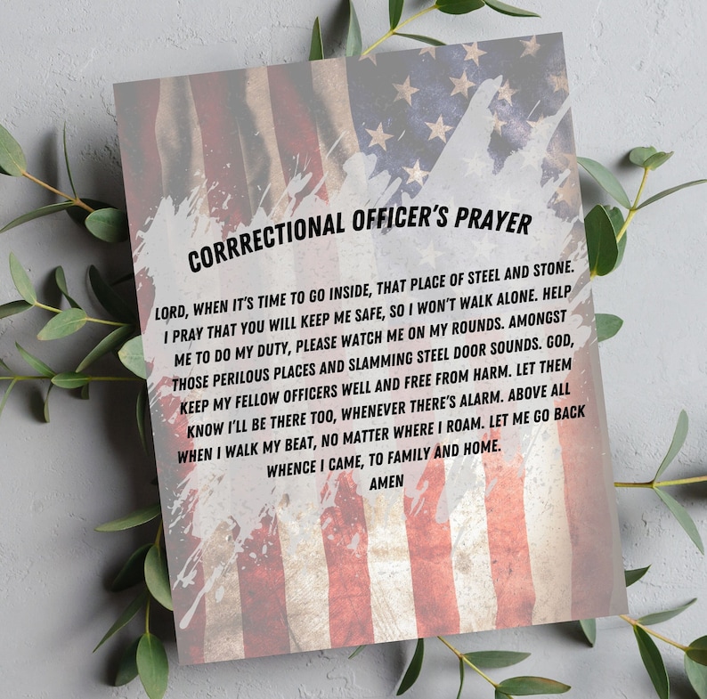 Correctional Officers Prayer Instant Download, PDF SVG Corrections ...