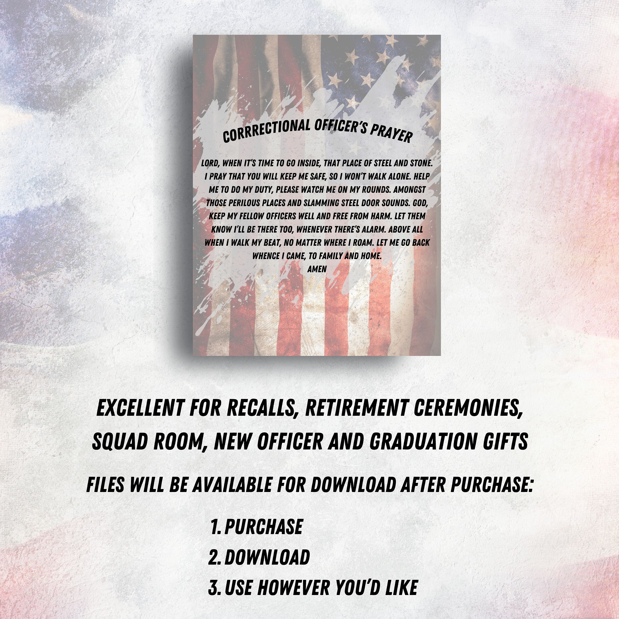 Correctional Officers Prayer Instant Download, PDF SVG Corrections ...