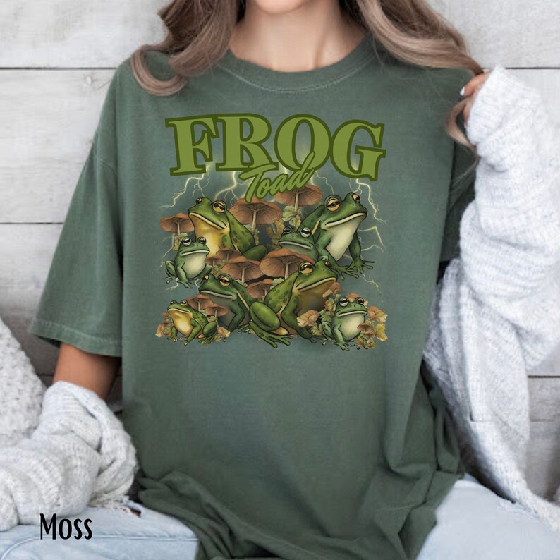 Funny Bootleg Frog and Toad Shirt, Cottagecore Comefort Colors Tshirt ...