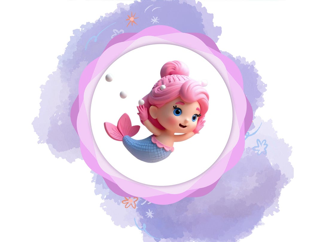 10 Cute Mermaid Design Bundle | Clip Art Wall Art Sticker Craft Paper ...