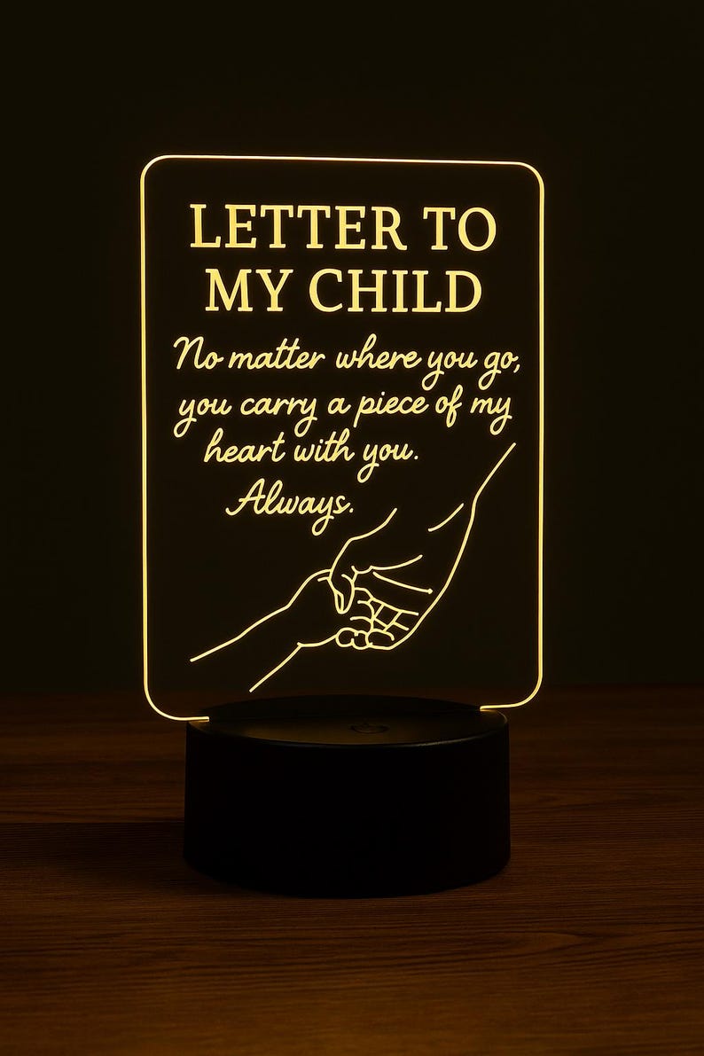 Letter to My Child Acrylic LED Desk Lamp – Sentimental Gift, Keepsake ...