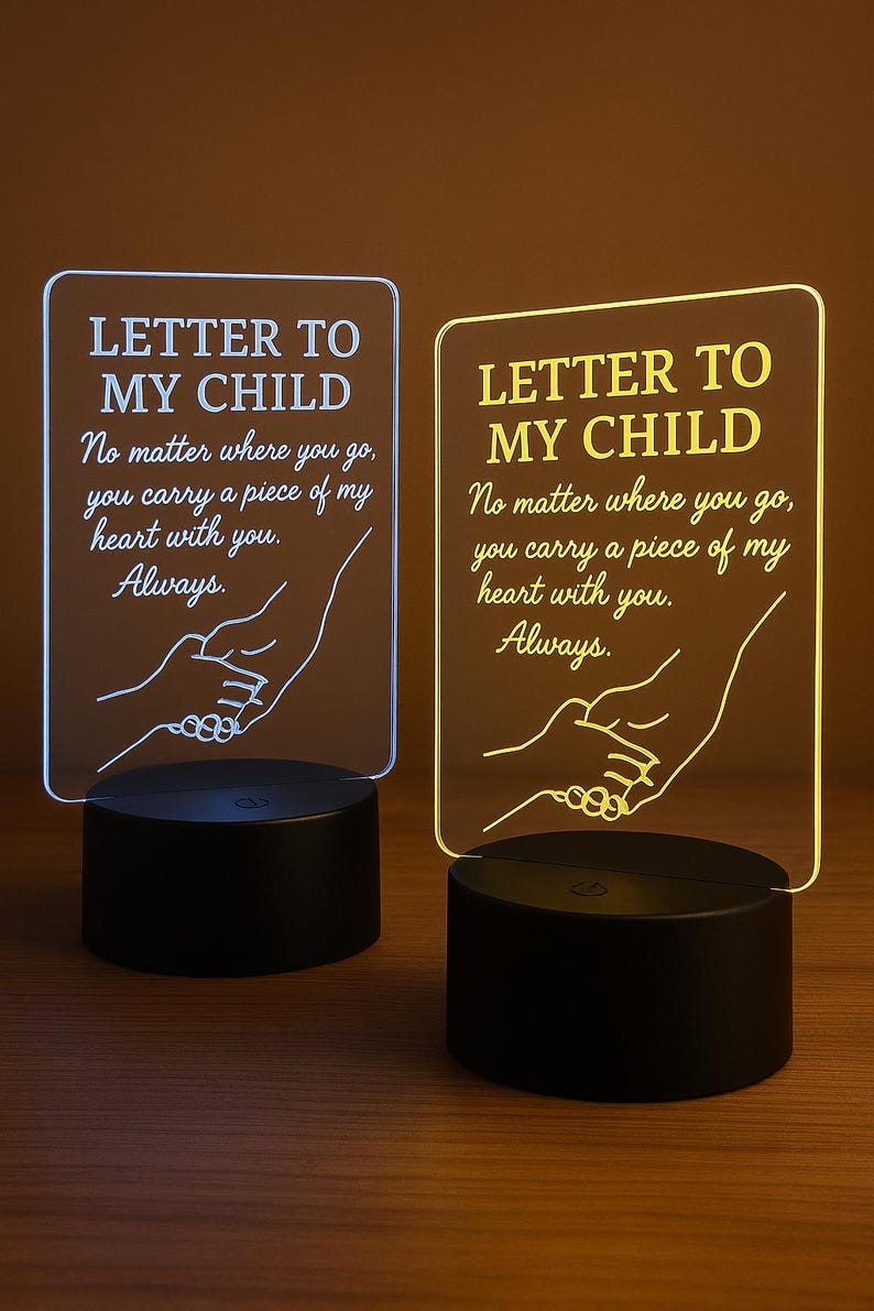 Letter to My Child Acrylic LED Desk Lamp – Sentimental Gift, Keepsake ...