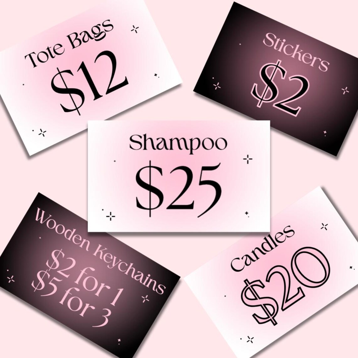Editable Price Card Canva Template Farmers Market Black Pink Price ...
