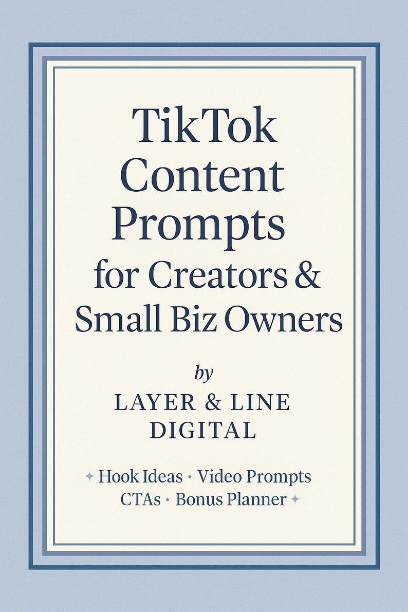 Tiktok Content Prompts Kit for Creators & Small Biz | Viral Hooks, Ctas ...