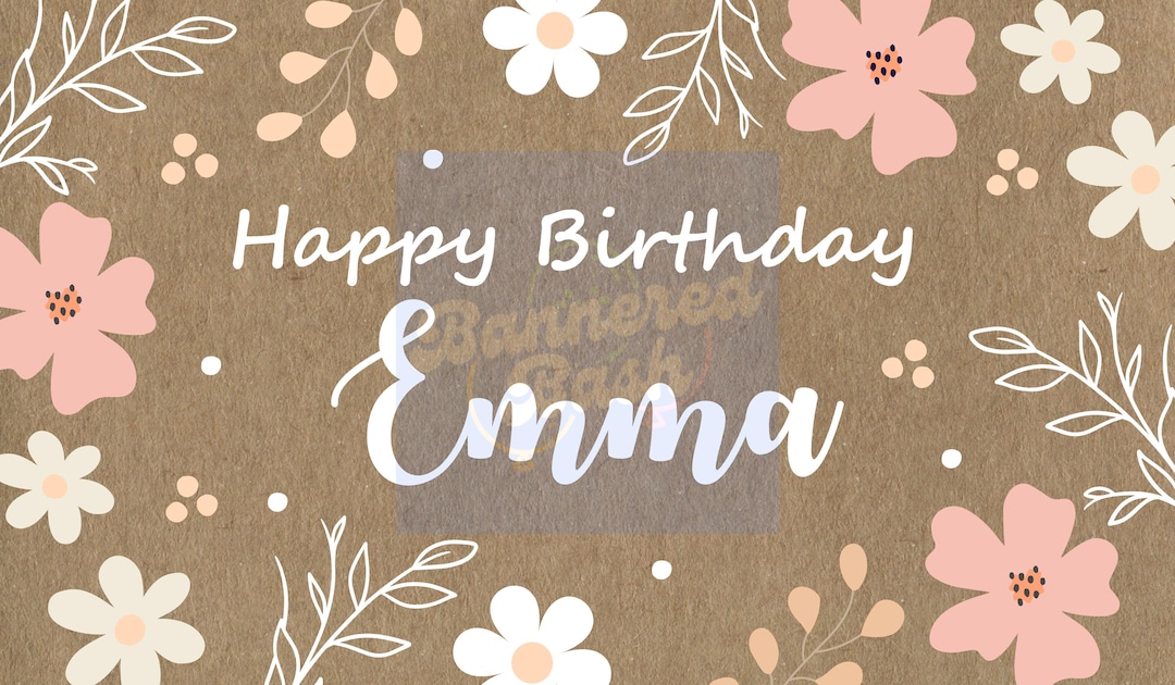 Boho Floral Birthday Banner Template: Editable Canva Design (digital ...