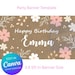 Boho Floral Birthday Banner Template: Editable Canva Design (digital ...