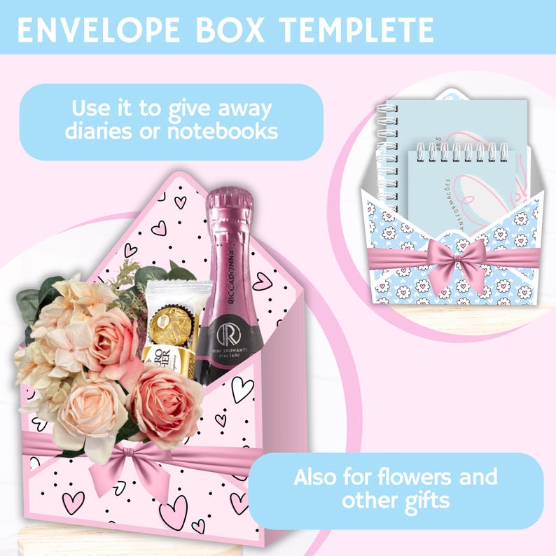 Envelope Box Template SVG: Planner Packaging (canva Editable, Digital ...