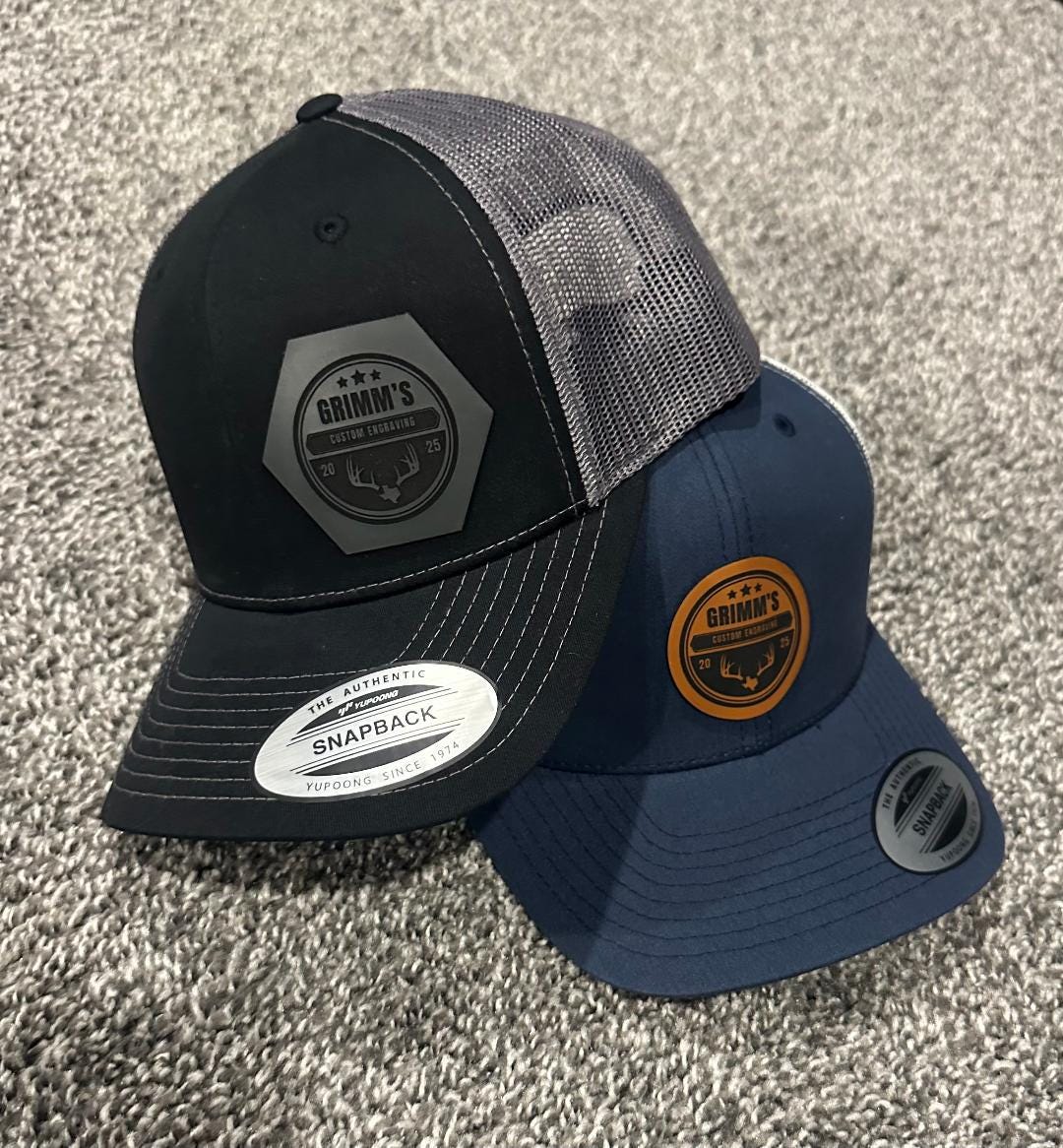 Custom Engraved Leather Patches On Hats Etsy