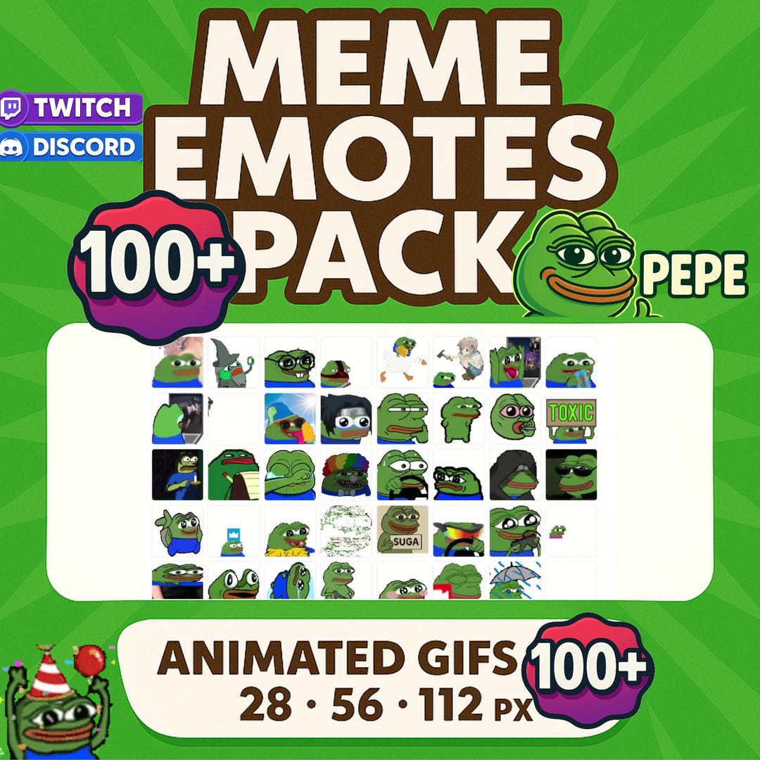Pepe Meme Emotes Pack – 100+ Animated GIF Emotes for Twitch and Discord ...