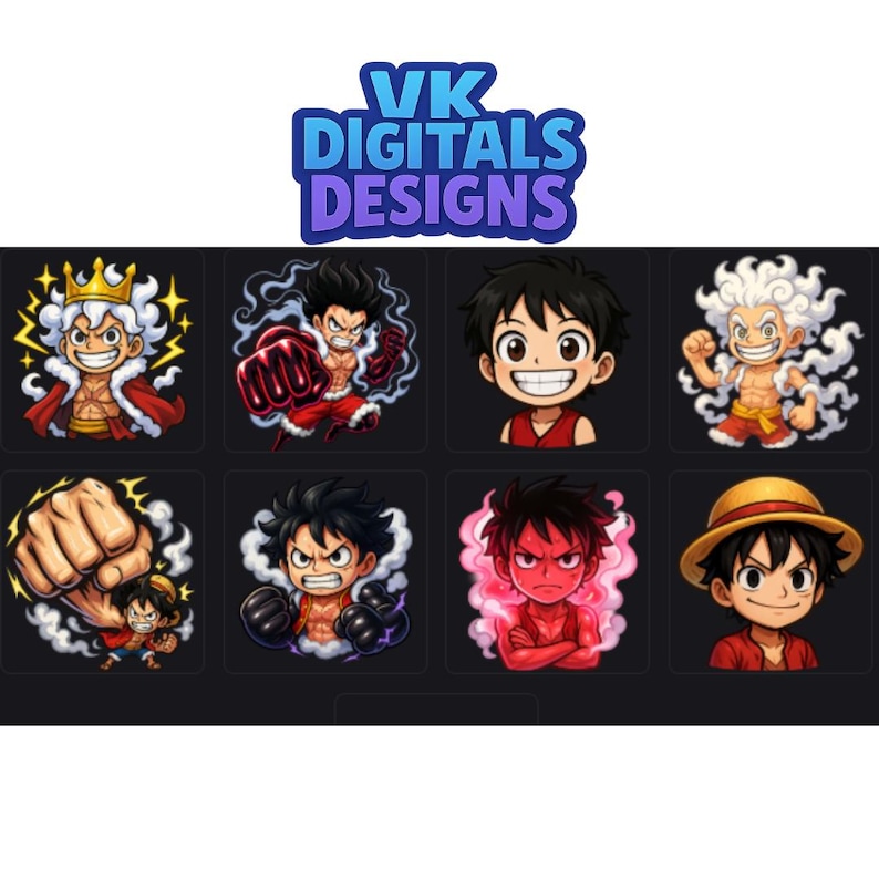 One Piece Anime – Luffy Twitch Badges (sub / Bit) – 8 PNG Icons ...