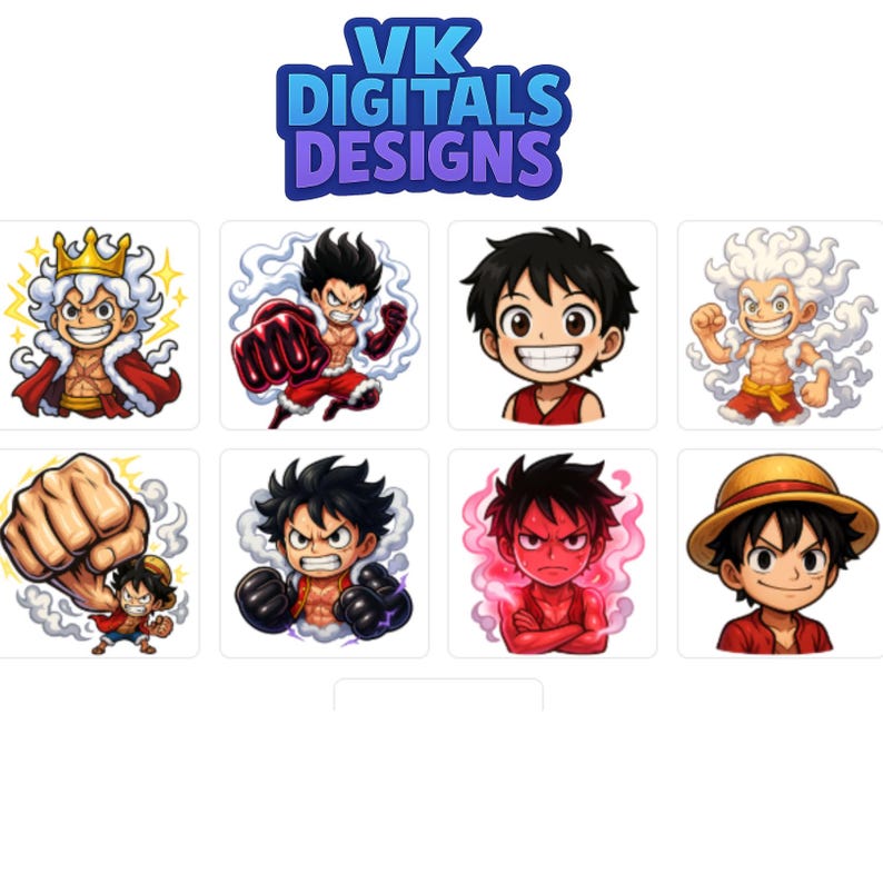 One Piece Anime – Luffy Twitch Badges (sub / Bit) – 8 PNG Icons ...