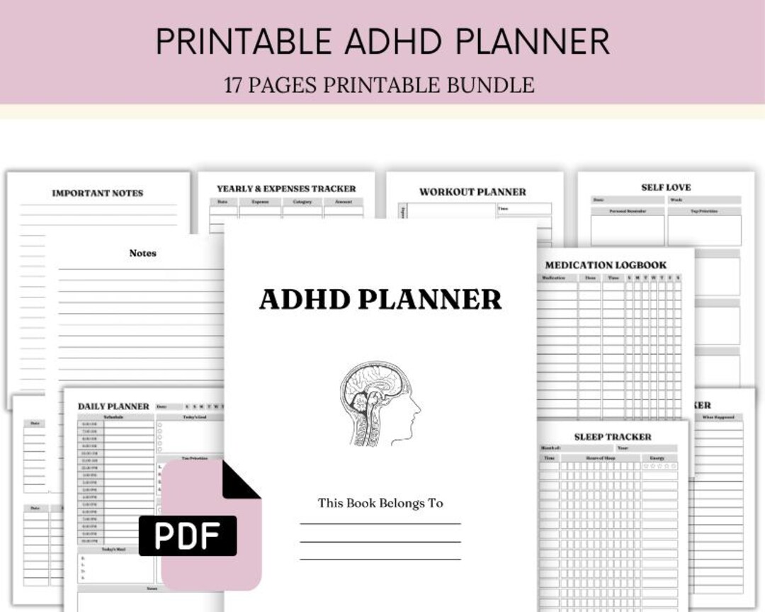 Printable ADHD Planner - Adhd Journal, Daily Planner, Weekly Layout ...