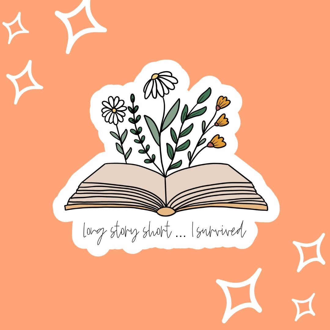 Long Story Bookish Vinyl Stickers - Laptop Sticker - Waterproof Sticker ...