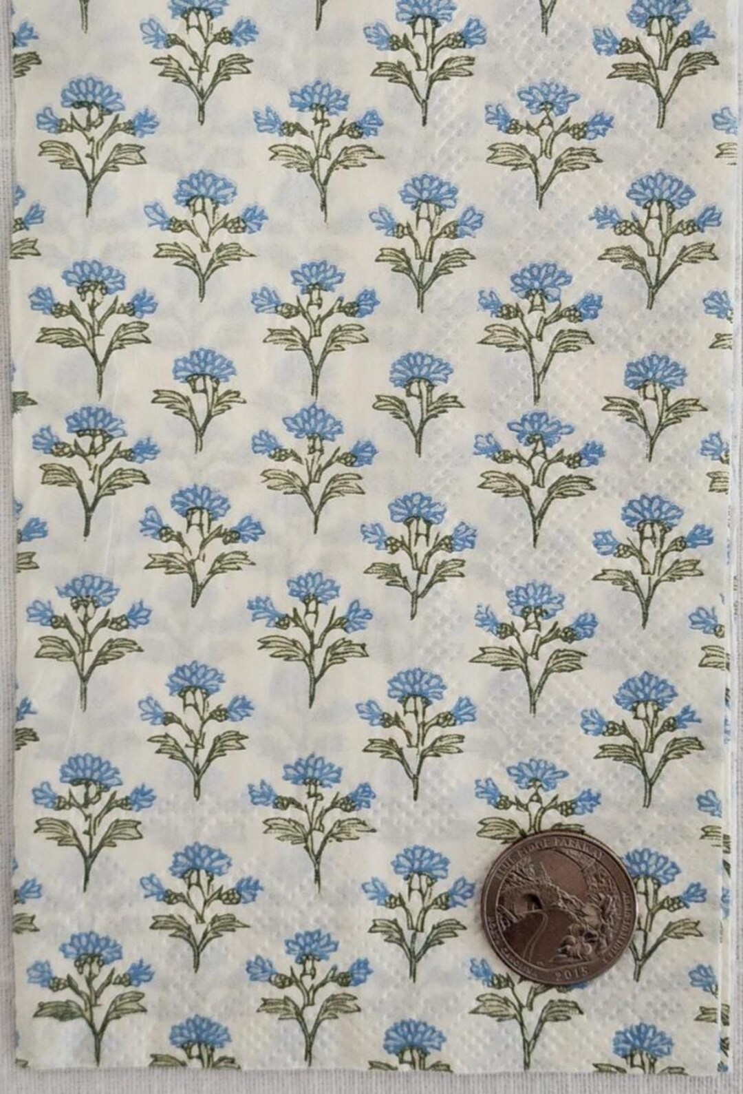 Blue and Green Block Print, Designer Paper Napkin Set for Decoupage ...