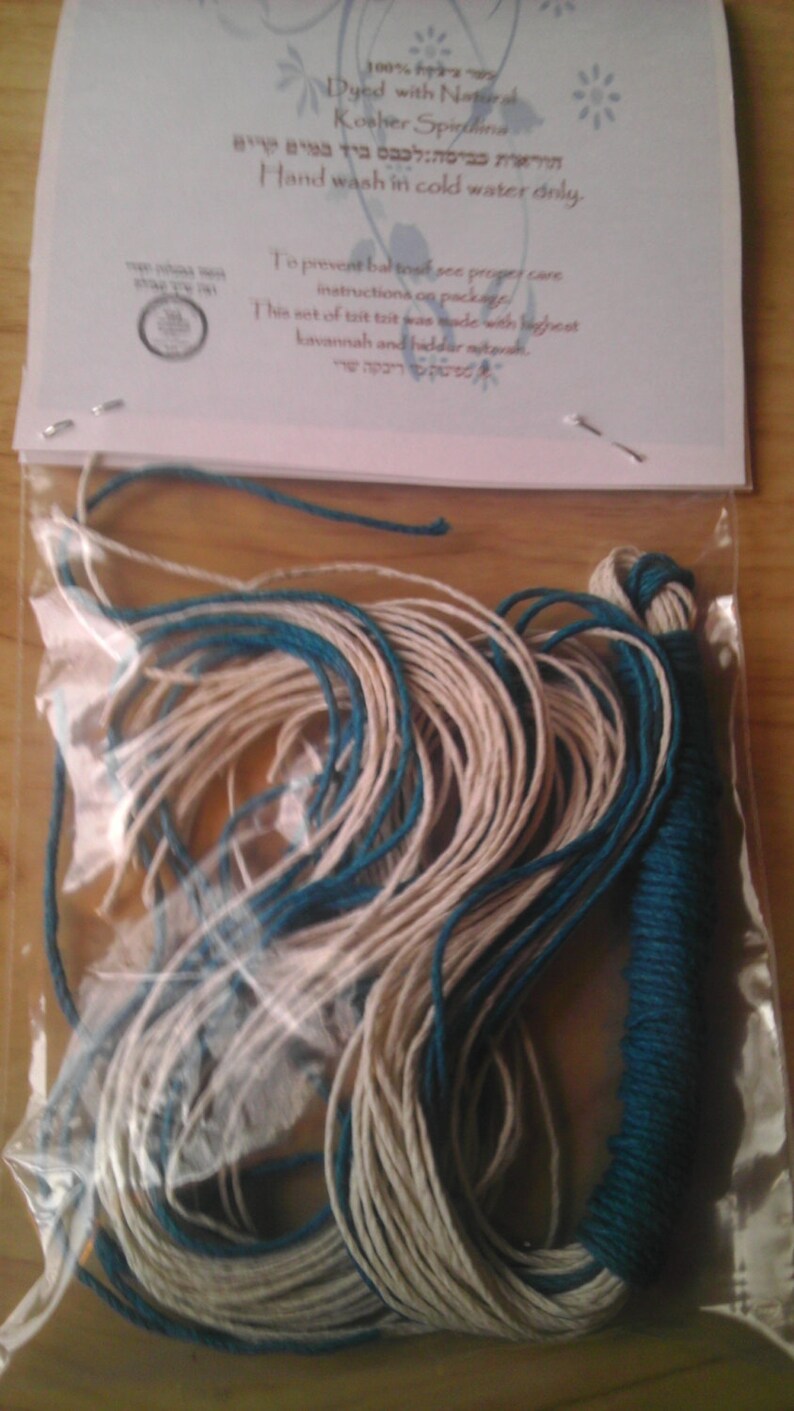Kosher Hemp Tzitzit Cords: Techelet Blue, Handspun Torah Fringes - Etsy