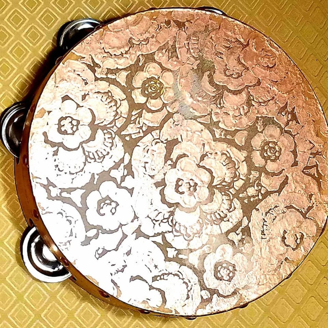 Hand Painted Rose Gold Lace Tambourine: Wedding Bat Mitzvah Decor (MADE ...