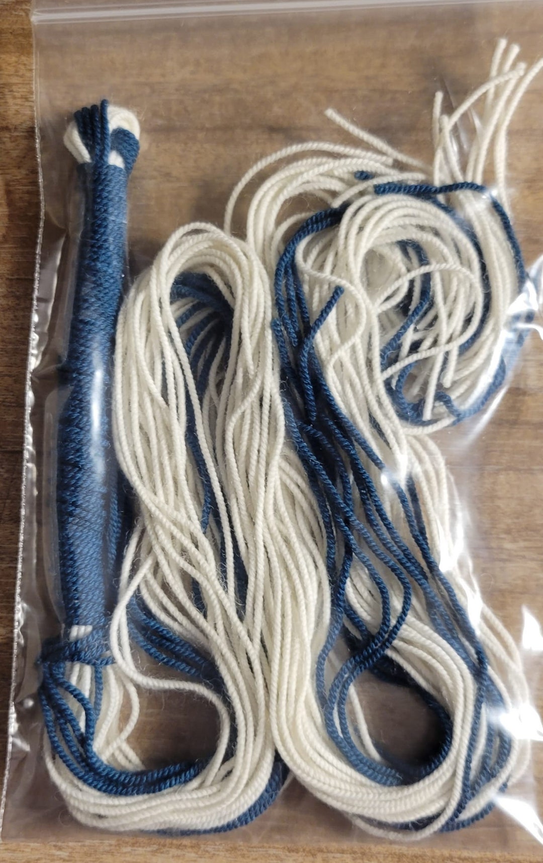 Kosher Handspun Wool High Quality P'til Techelet/tekhelet Blue Cords Ra ...
