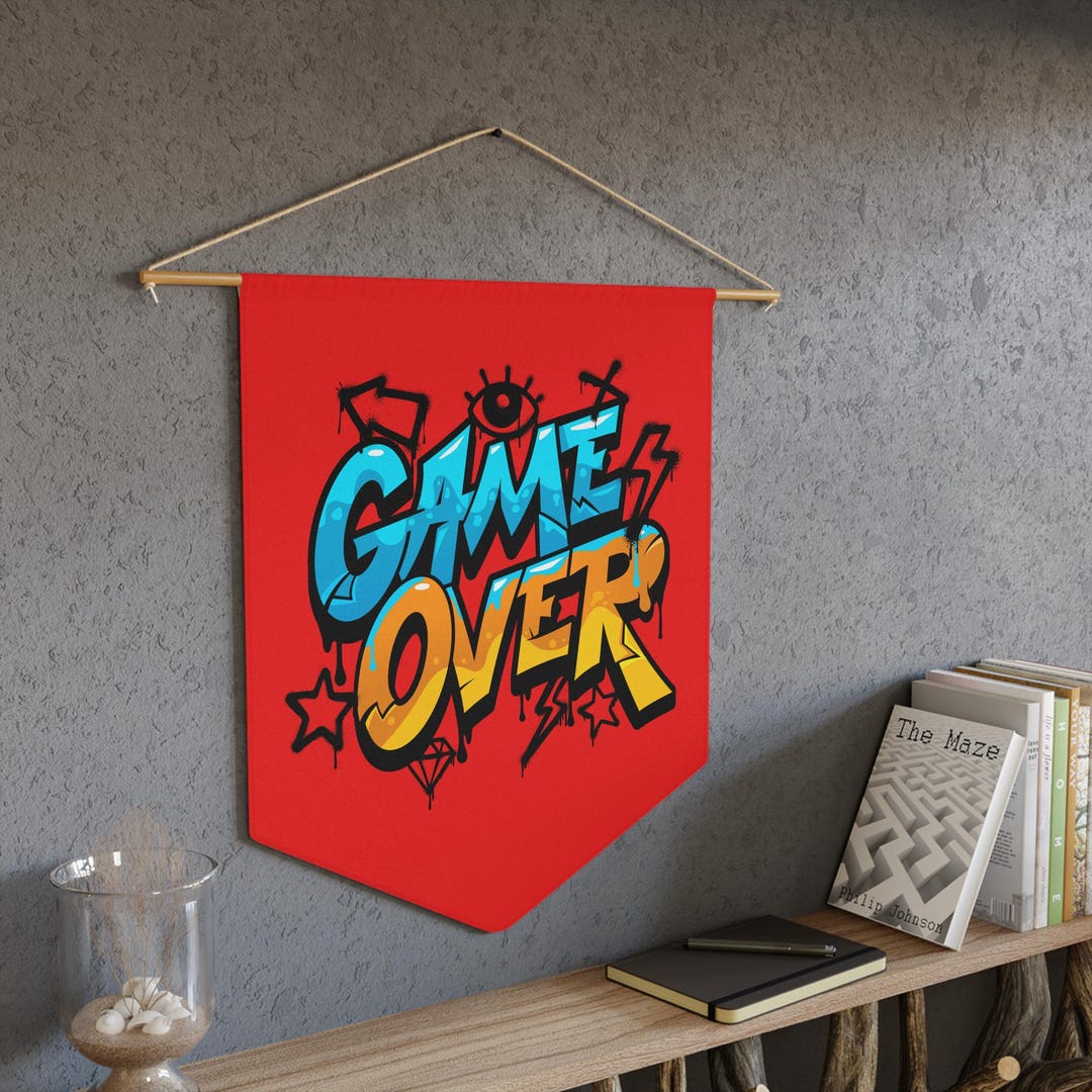 Game Over Pennant Banner: Gamer Room Wall Decor - Etsy