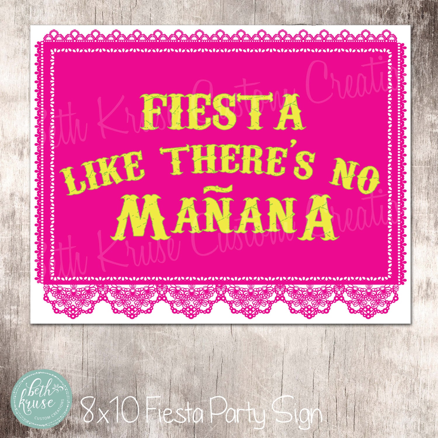 Fiesta Party 8x10 Sign Instant Download by Beth Kruse Custom | Etsy