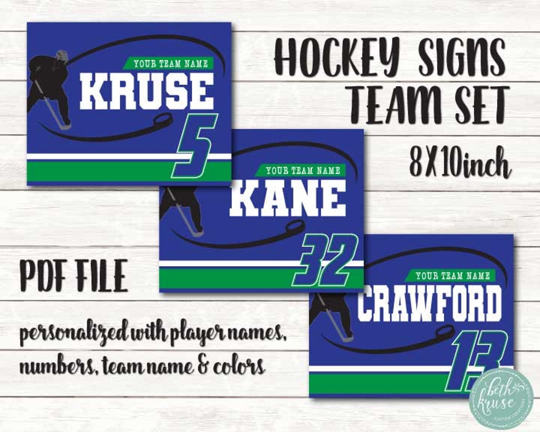 Hockey Team Signs - Tournament Door Signs - Personalized 8X10 Inch PDF ...