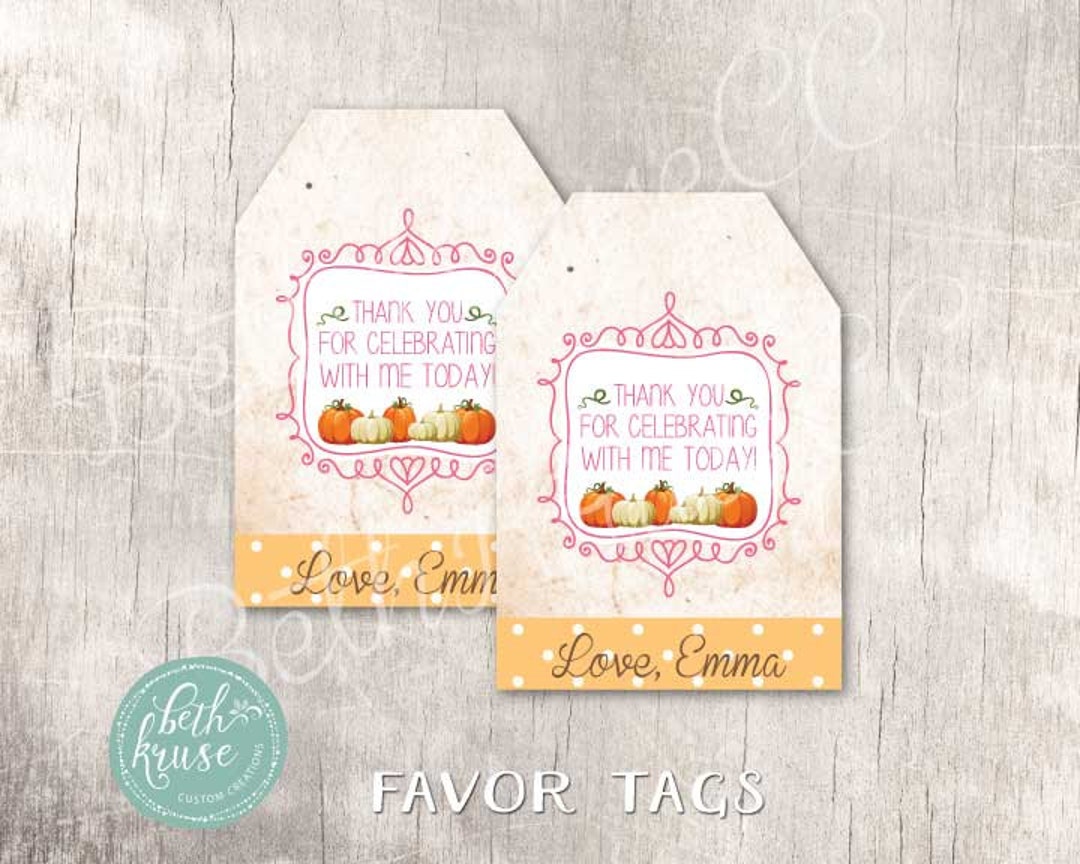 Our Little Pumpkin Personalized Printable Favor Tags by Beth Kruse ...