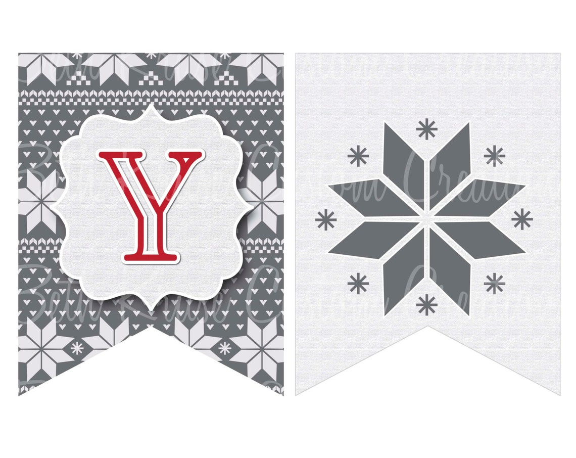 Merry Christmas Fair Isle Banner Instant Download by Beth - Etsy
