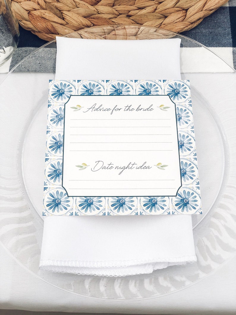 Greek Shower Food Labels Bridal Shower Greece Blue Tile - Etsy