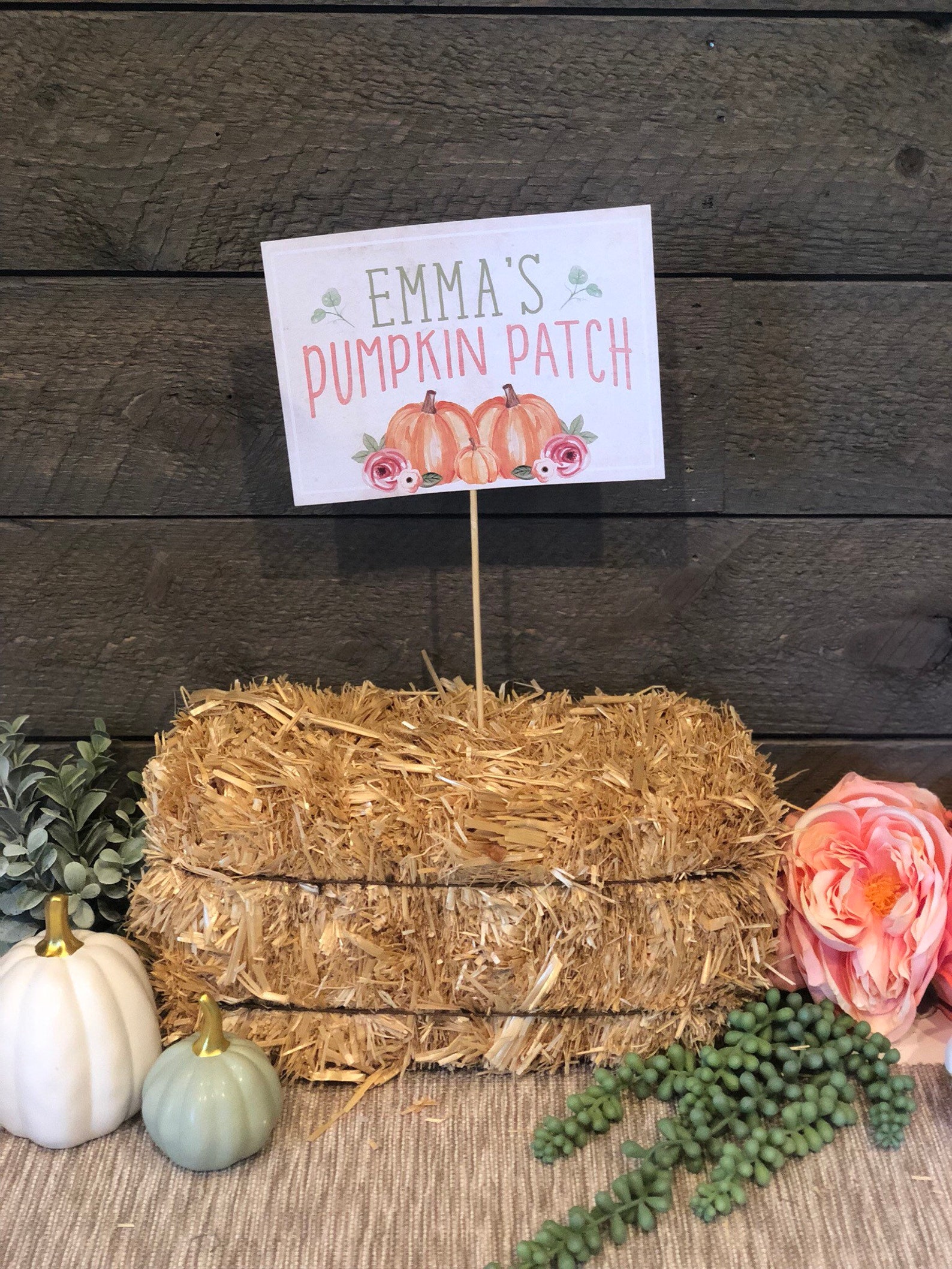 Pumpkin Patch Centerpiece Signs-- Watercolor --- Our Little Pumpkin ...