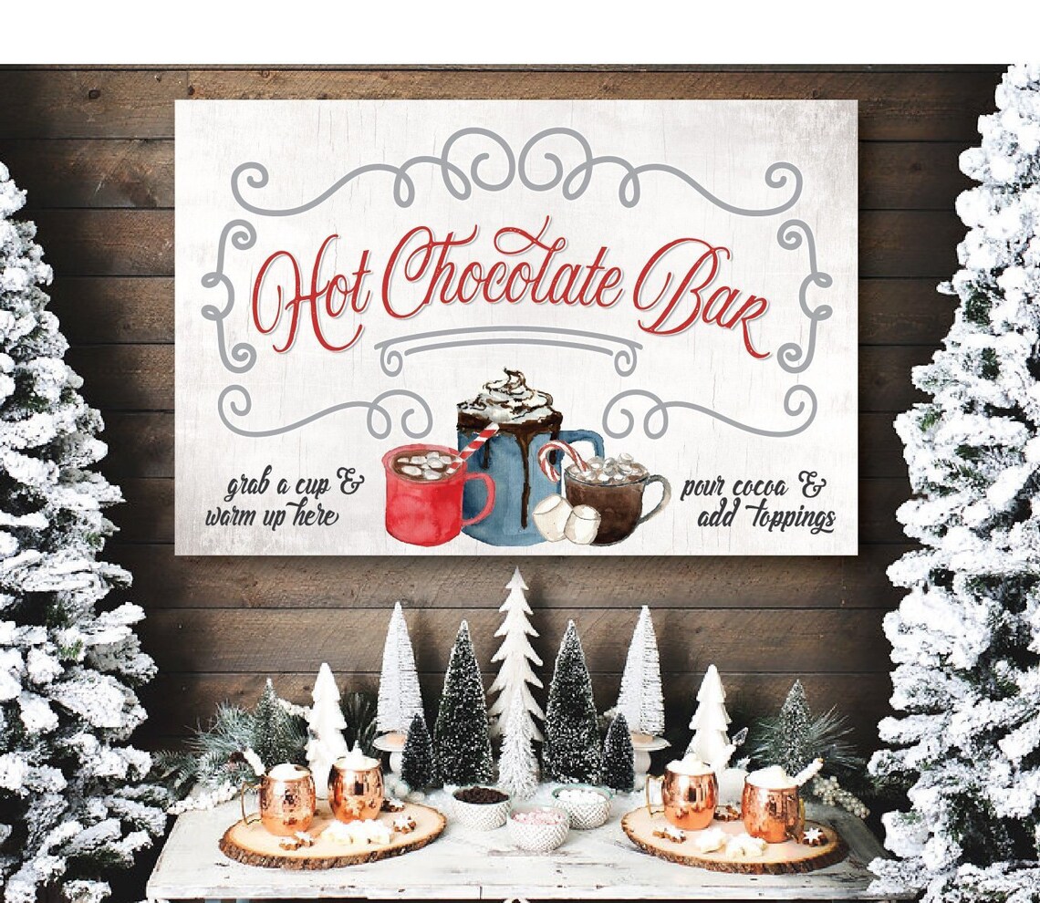 Hot Chocolate Bar 11x17 Sign Hot Cocoa Bar Sign Instant - Etsy