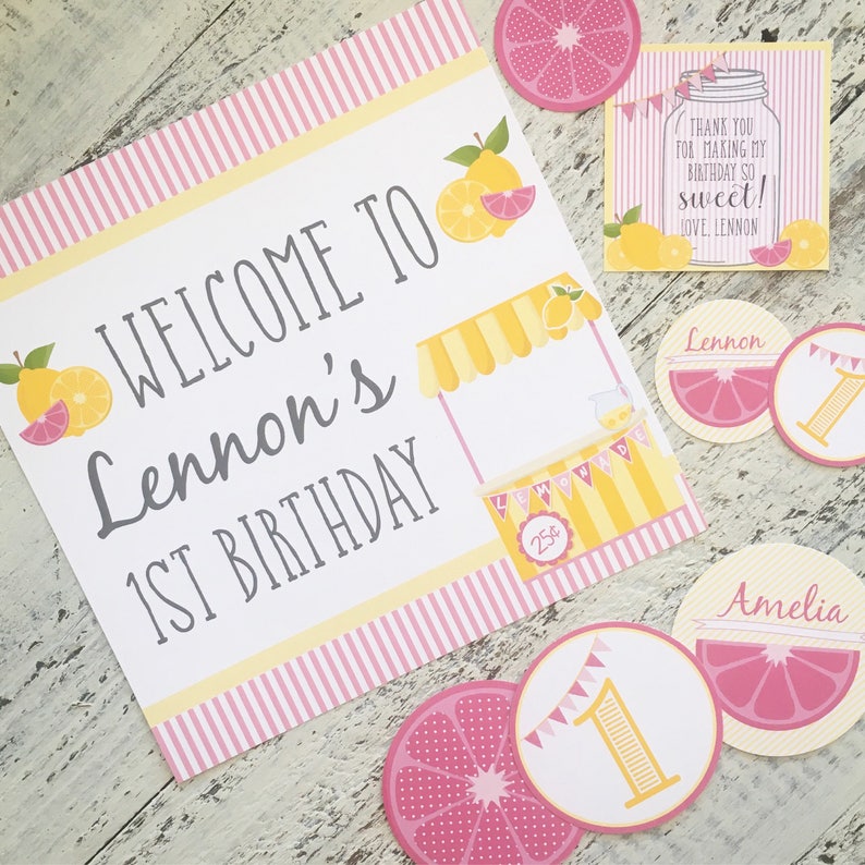 Lemonade Favor Tags INSTANT DOWNLOAD Lemon Printable File - Etsy