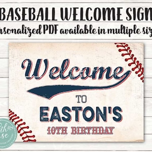 Baseball Welcome Sign PERSONALIZED Printable PDF File by Beth Kruse ...