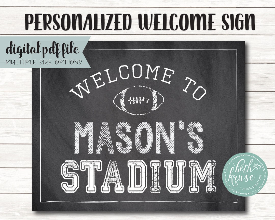 Football Welcome Sign -- Personalized Printable PDF Party Sign ...