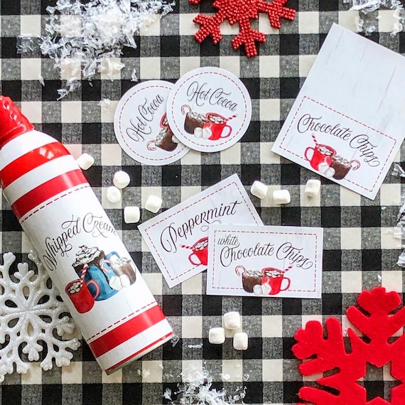Hot Chocolate Bar Labels -- Printable Toppings Labels and Cup Labels ...