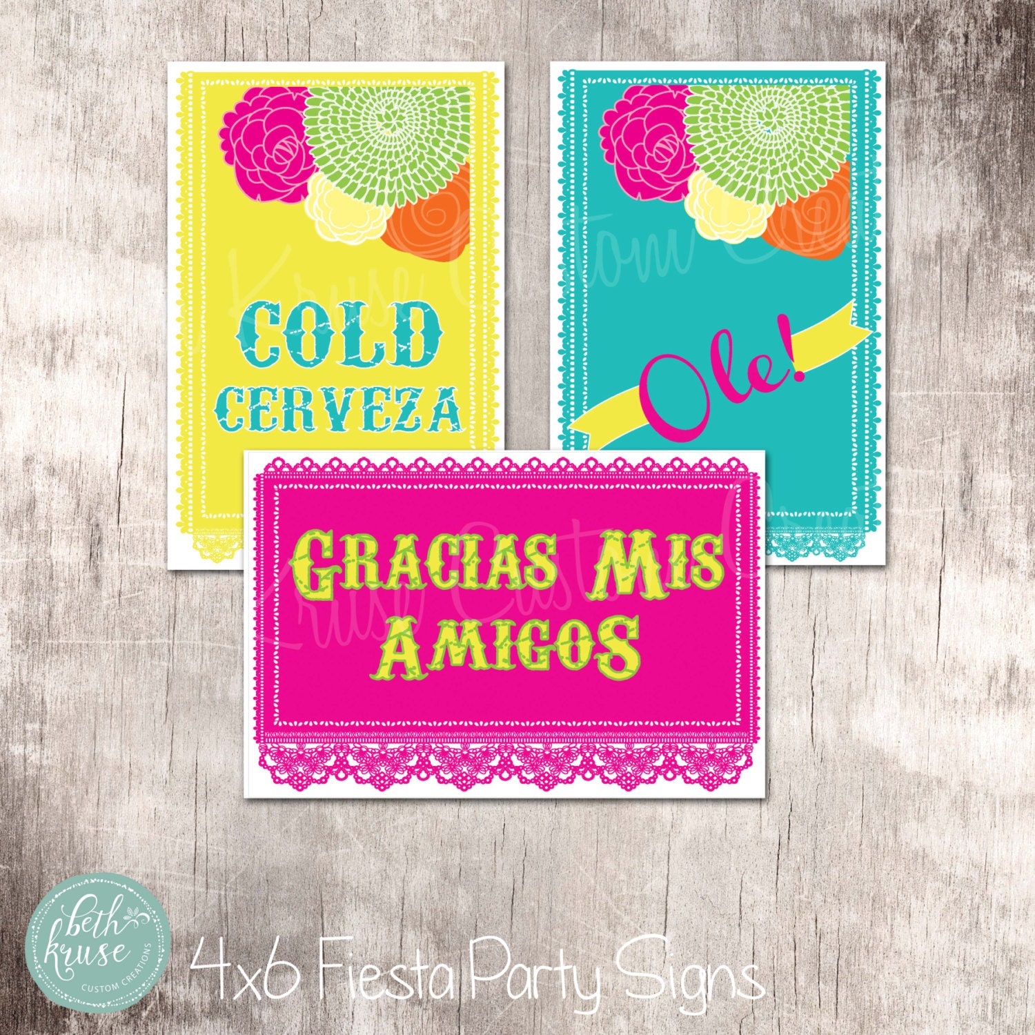 Fiesta Party 4x6 Signs Instant Download by Beth Kruse Custom | Etsy