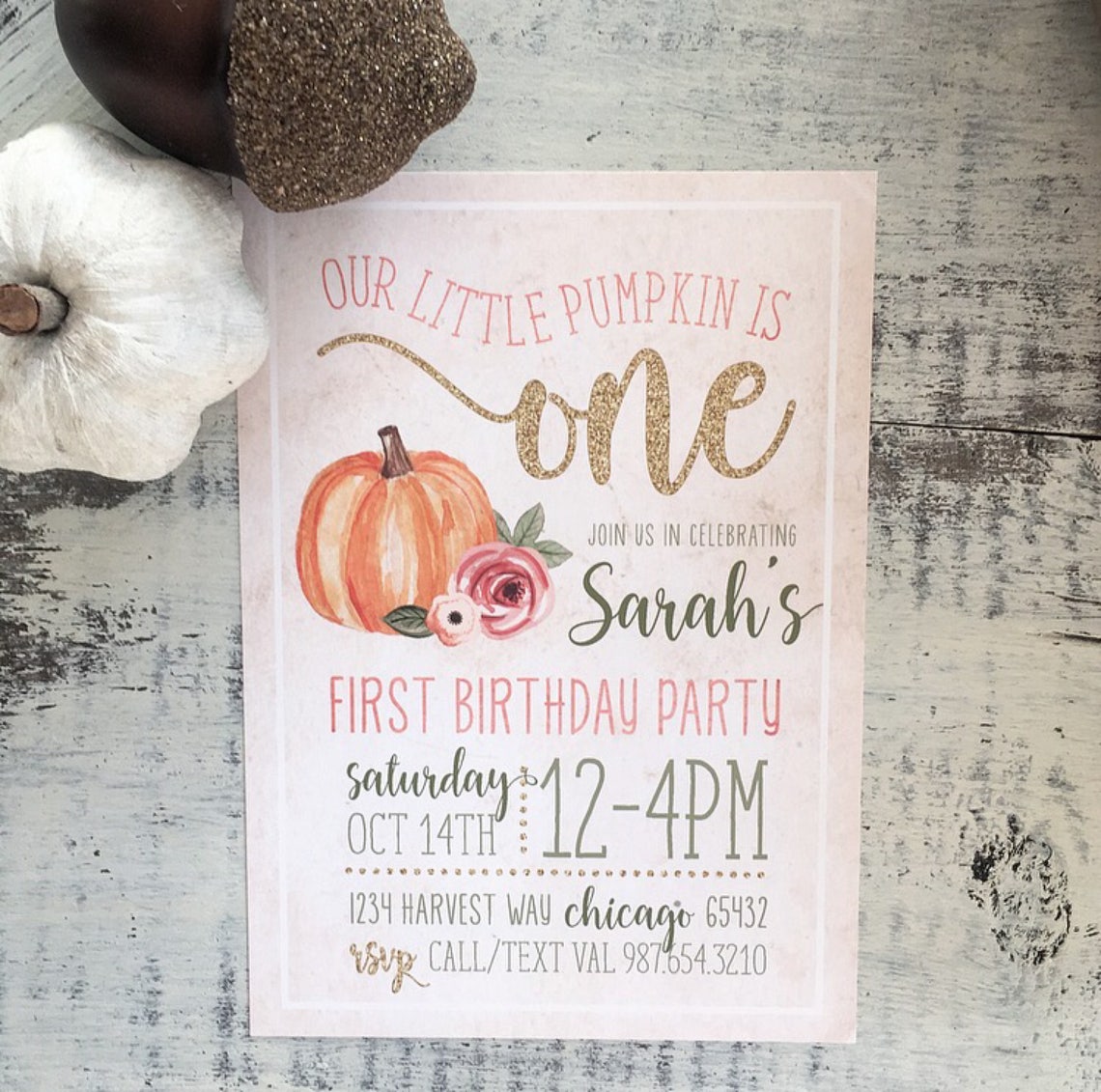 Pumpkin Patch Printable Invite -- Watercolor --- Fall Birthday Party ...