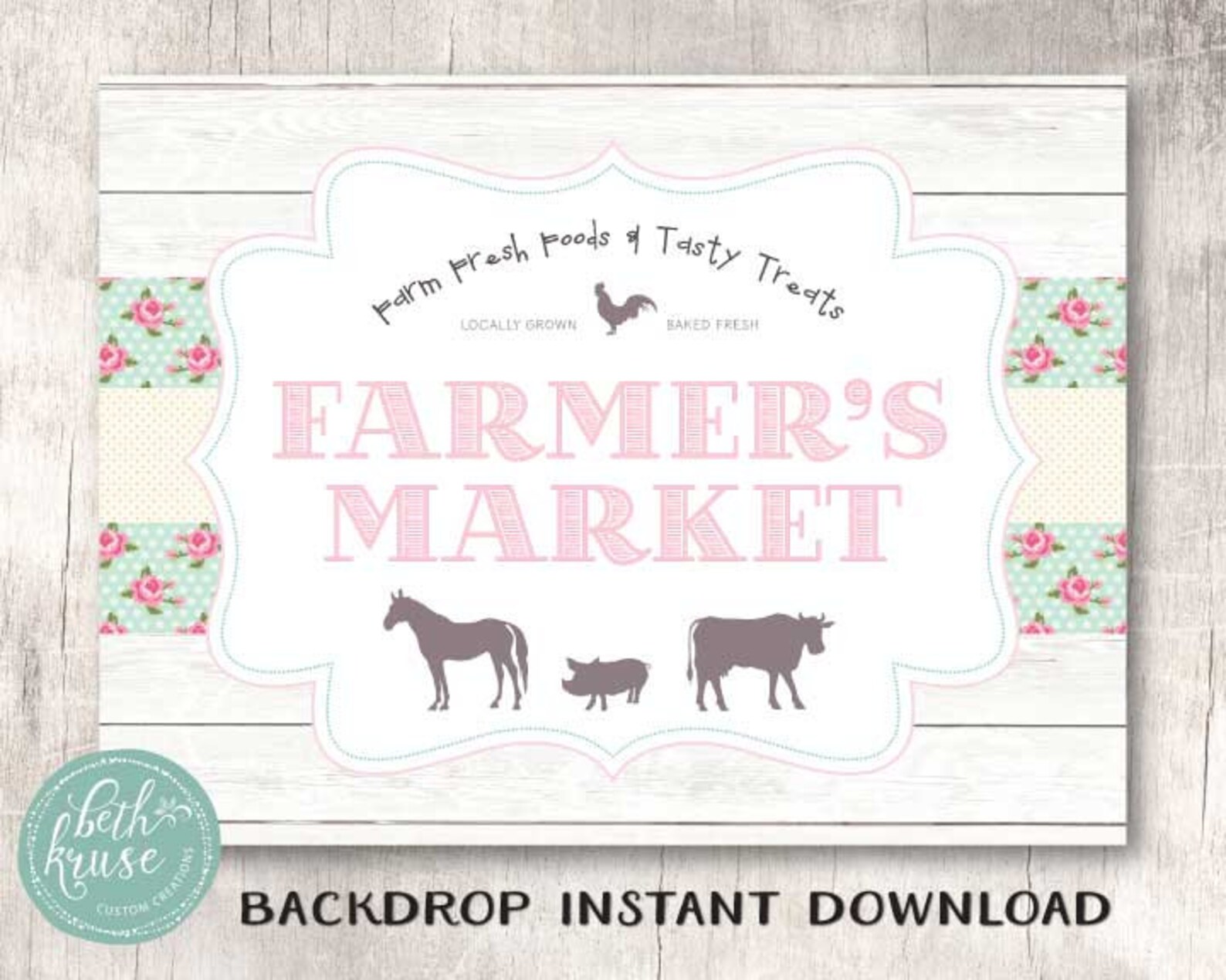Farm Shabby Chic Barnyard Printable Invite by - Etsy