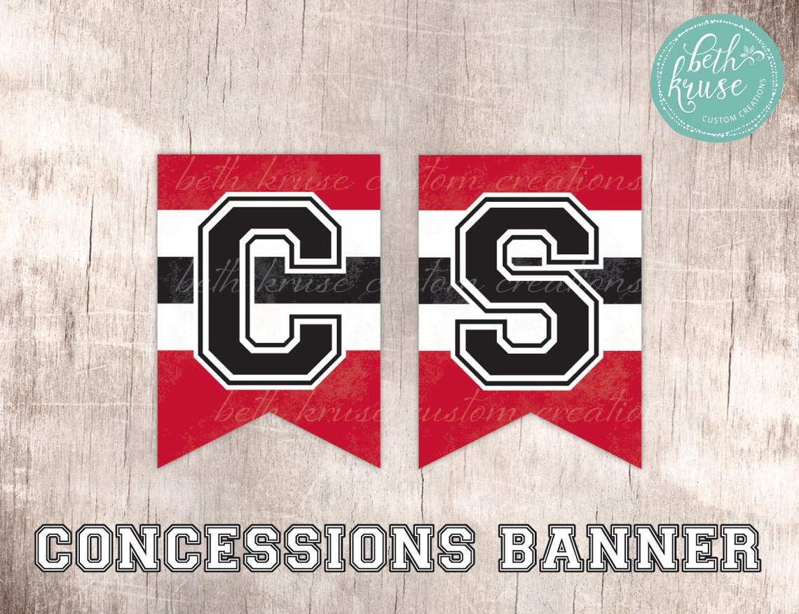 Hockey Party CONCESSIONS Printable Banner INSTANT DOWNLOAD - Etsy