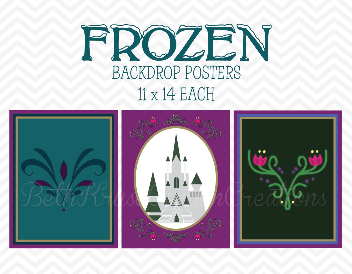Frozen Inspired Printable Backdrop INSTANT DOWNLOAD | Etsy