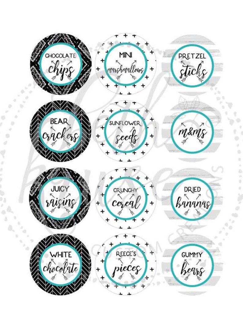 Trail Mix Bar Woodland Tribal Wild Printable - Etsy