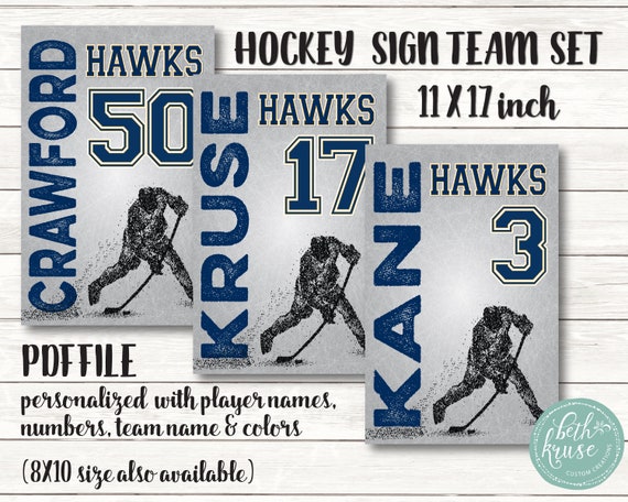 Hockey Team Signs - Tournament Door Signs - Personalized 11x17 inch PDF ...