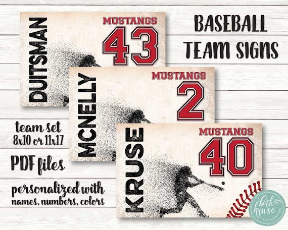 Baseball Team Signs - Tournament Door Signs - Personalized PDF files ...