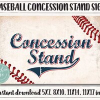 Baseball Concession Menu Poster | Baseball Refreshment Stand Price List ...
