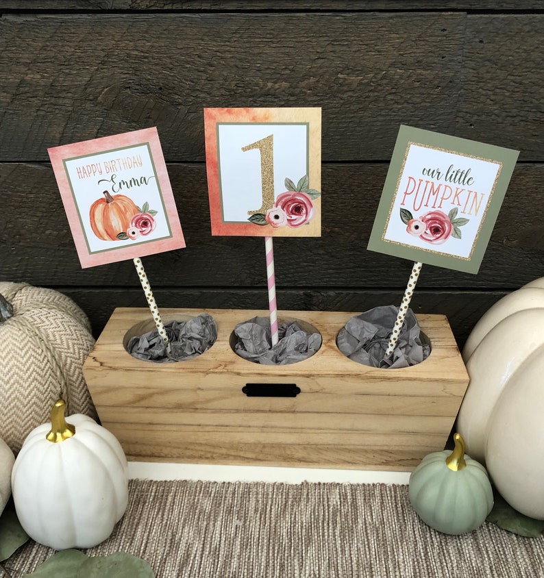 Pumpkin Patch Centerpiece Signs Watercolor Our Little | Etsy