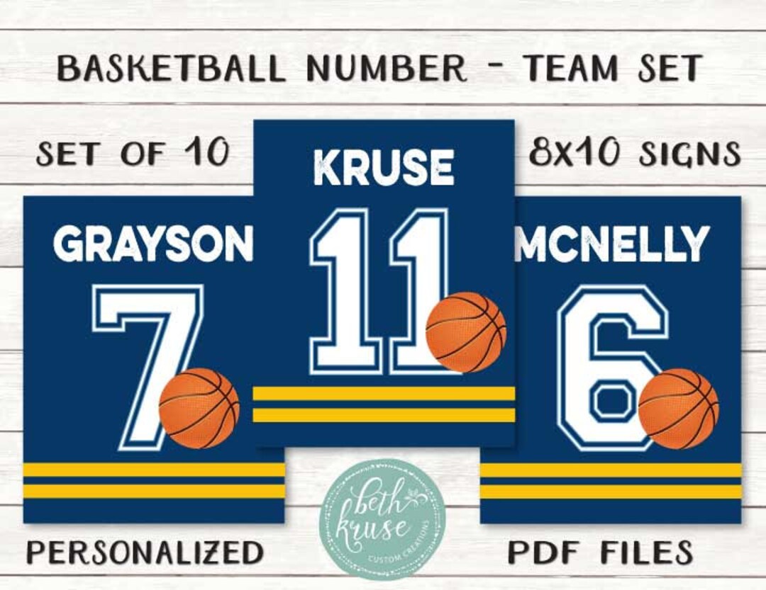 Personalized Basketball Team Signs: Custom Colors (PDF Files) - Etsy