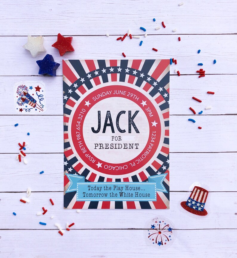 Presidential Campaign Party Invitation ... Vote for President | Etsy