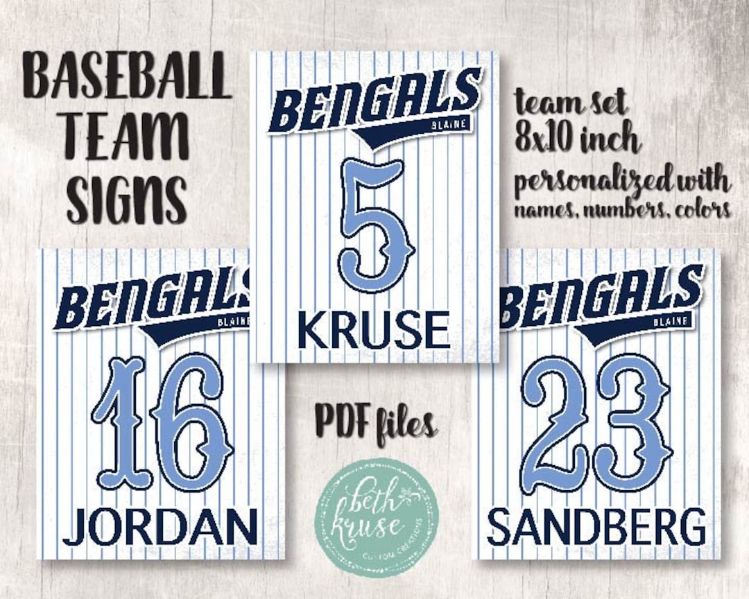 Baseball Team Signs - Tournament Door Signs Pinstripe Design ...